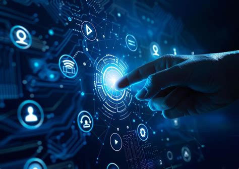 Hand Interfacing With Digital Network Icons Business Management