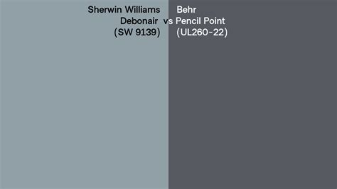 Sherwin Williams Debonair Sw 9139 Vs Behr Pencil Point Ul260 22