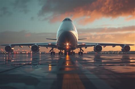 Premium Photo About The Logistic Job Airplane Front View Realistic