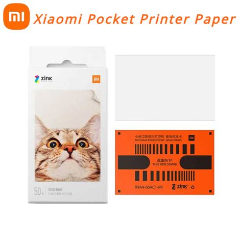 Xiaomi Original Zink Pocket Printer Paper Self Adhesive Photo Print 102050 Sheets Xiaomi 3inch