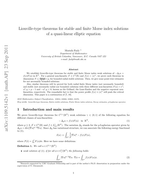 PDF Effect Of Weights On Stable Solutions Of A Quasilinear Elliptic Equation