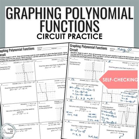 Graphing Polynomial Functions Circuit Worksheet For Algebra 2 And