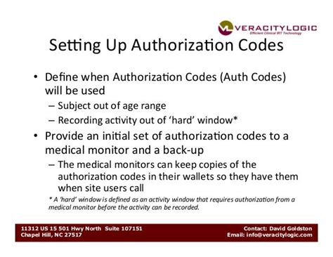 Vl Presentation Managing Protocol Deviation Using Authorization Codes