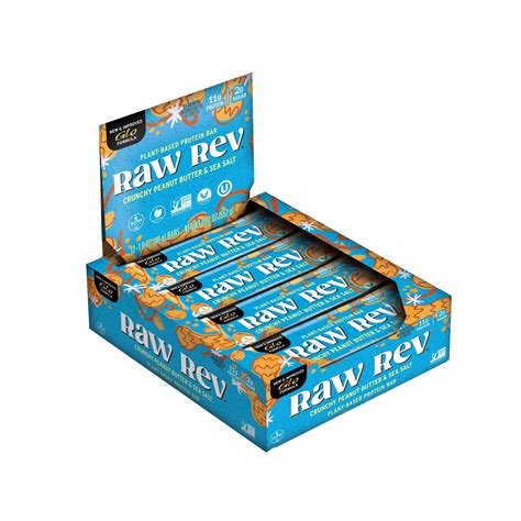 Raw Rev Vegan High Protein Dhf10 Bars Crunchy Peanut Butter And Sea Salt