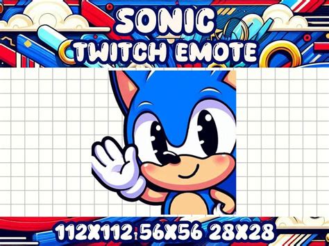 Sonic Wave Emote Cute Kawaii Greeting Icon For Twitch And Discord Etsy