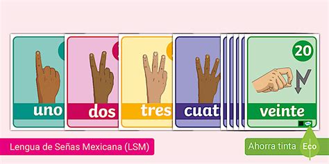 Carteles Números Del 1 Al 20 En Lsm Teacher Made