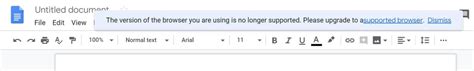Notification Says Google Docs Is Not Supported In Microsoft Chromium Edge