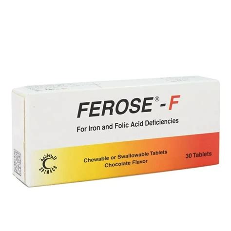 Buy Ferose F Chewable Tablets Folic Acid And Iron Supplement Pack Of 30