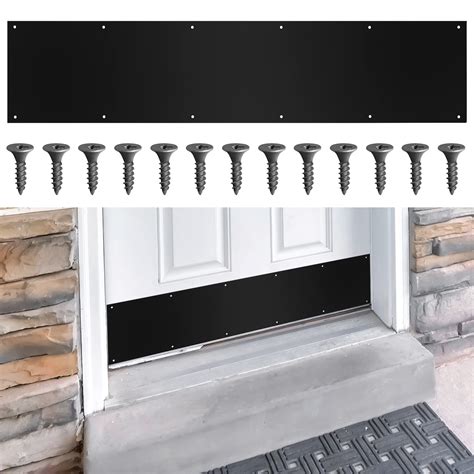 Door Kick Plate 132 Thickness Satin Aluminum Door Push Plate With 12