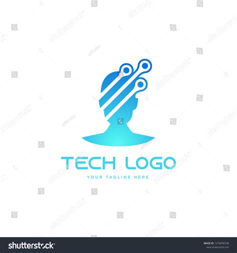 Brain Tech Mind Data Logo Design Stock Vector Royalty Free 1276690738