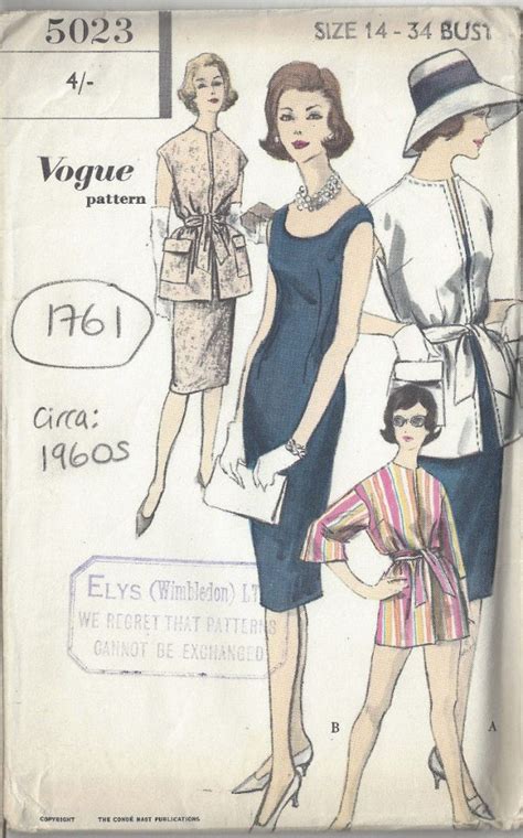 1960s Vintage VOGUE Sewing Pattern B34 DRESS JACKET 1761 The