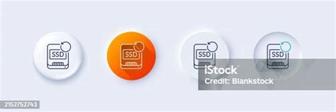 Recovery Ssd Line Icon Backup Data Sign Restore Information Line Icons