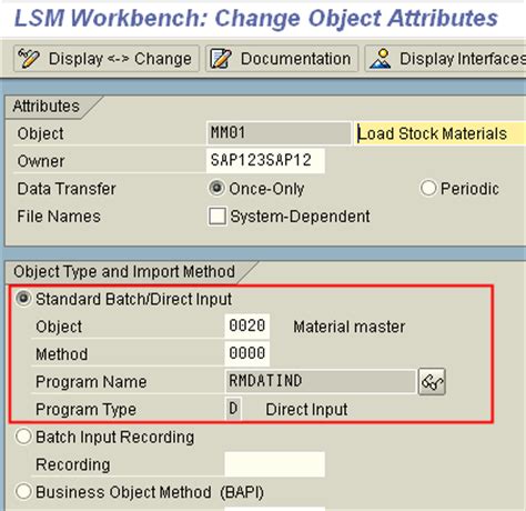 LSMW Direct Input Method MM01 Basic Data View Don T Display SAP