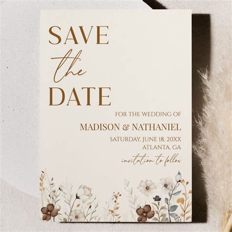 Best 13 Mocha Mousse Save The Date Template For Canva Artofit