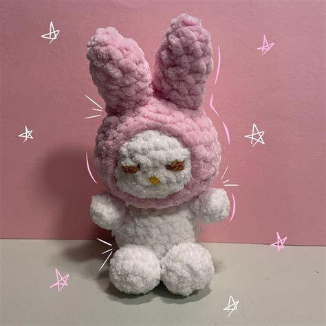 My Melody Sleeping Crochet Plush Etsy