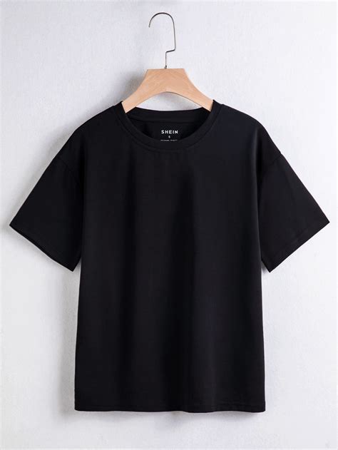 Black Casual Collar Half Sleeve Fabric Plain Embellished Slight Stretch