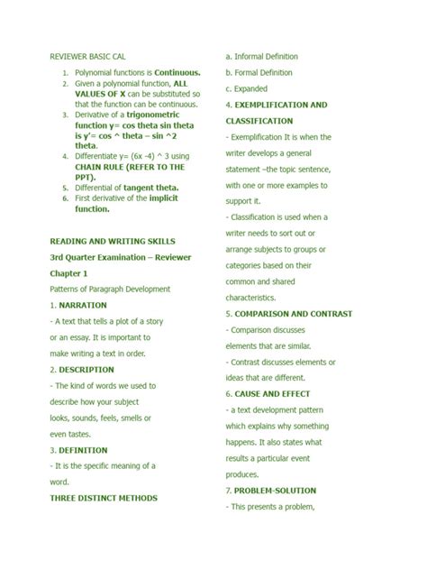 Reviewer Basic Cal Pdf