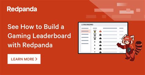 Redpanda Data On Linkedin Redpanda Gamers Leaderboard How To Build