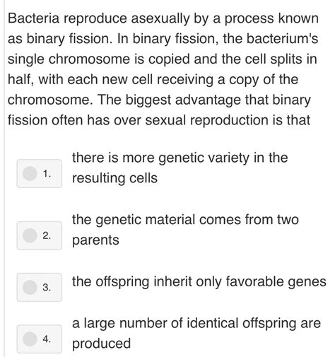 Solved Bacteria Reproduce Asexually By A Process Known As Binary