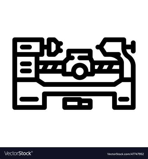 Lathe Tool Work Line Icon Royalty Free Vector Image