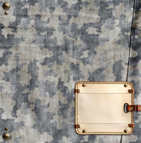 Grey Denim Background With Camouflage Denim Jeans Fabric Texture