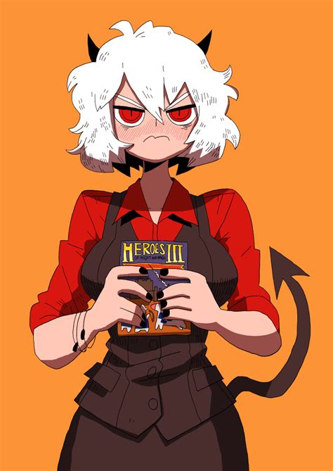 Safebooru 1girl Absurdres Annoyed Black Horns Black Tail Blush