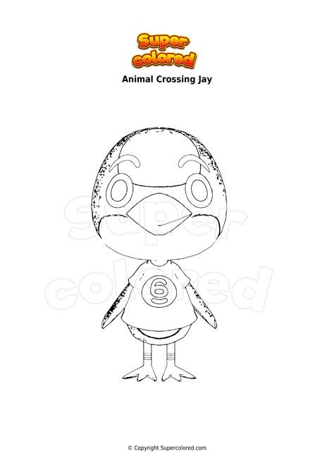 Coloring Page Animal Crossing Jay