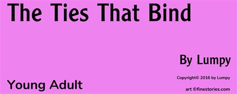 The Ties That Bind Young Adult Story