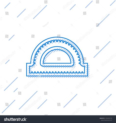 Blue Line Protractor Grid Measuring Degrees Stock Vector Royalty Free 1454202155 Shutterstock