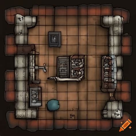Draw A Dnd Battlemap With Grid Of A Steam Punk Inspired Laboratory