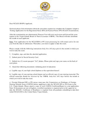 Fillable Online Dear NCLEX RN P N Applicant Enclosed Please Find Info