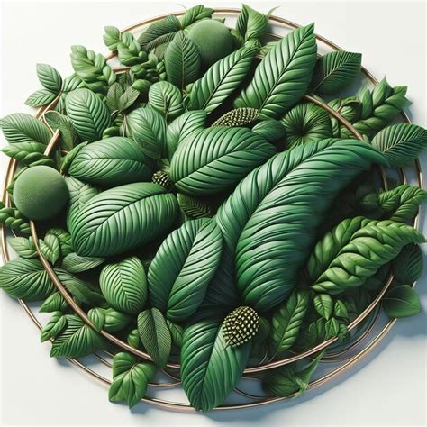 Premium Photo Render Green Plant Leaf Pattern Background