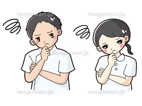困っている白衣を着た男性と女性のイラストセット 197137679 イメージマート