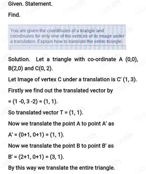 Solved You Are Given The Coordinates Of A Triangle And Coordinates For Only One Of The Vertices