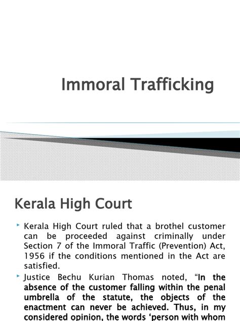 Immoral Trafficking Pdf Prostitution Prosecutor