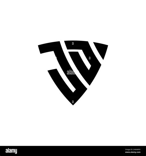 Jd Monogram Logo Letter With Triangle Shield Shape Style Design