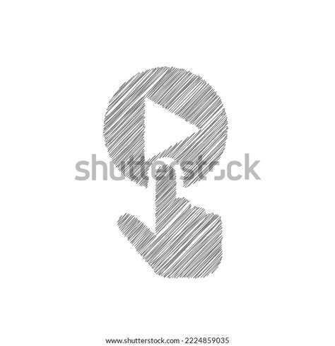 Finger Pressing Play Button Grey Sketch Stock Vector Royalty Free 2224859035 Shutterstock