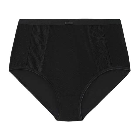 Handh Womens Jacquard And Lace Full Briefs Black The Warehouse