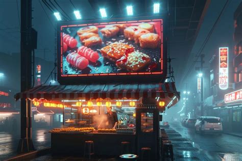 Under The Bridge Food Stalls Cyberpunk Vibes