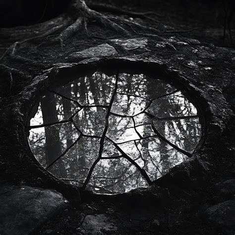 Reflections In A Broken Mirror In A Forest Setting Stock Illustration Illustration Of Mystery