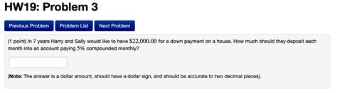 Solved Hw19 Problem 3 Previous Problem Problem List Next