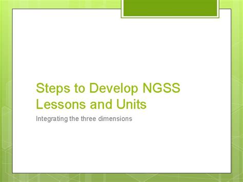 Steps To Develop Ngss Lessons And Units Integrating