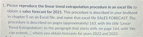 Solved Please Reproduce The Linear Trend Extrapolation