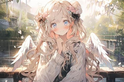 Anime Girl With Brown Hair And Wings