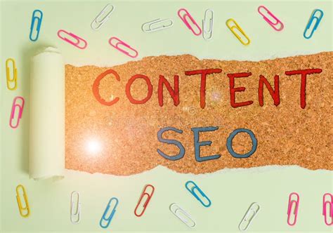 Handwriting Text Content Seo Concept Meaning Creating Webpage Content