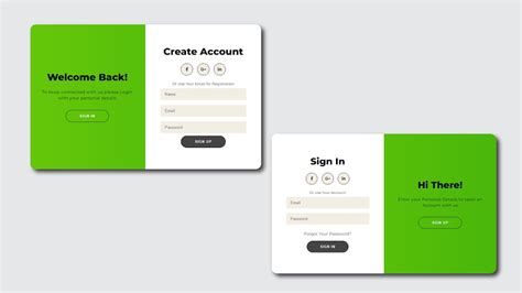 Responsive Login And Registration Form Using Html And Css And Js Sliding Sign In And Sign Up Form