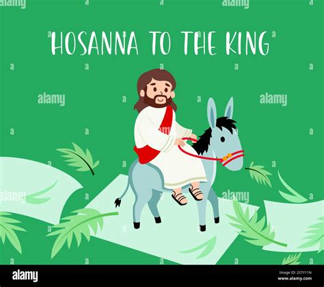 Jesus Palm Sunday Clipart Design Jesus Christ Character Riding In