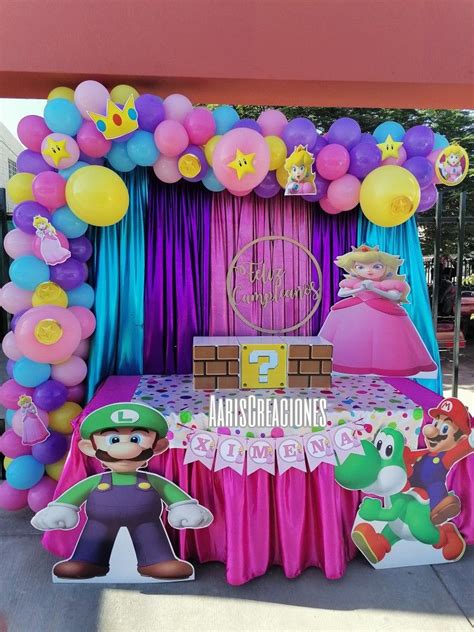 Personalised Super Mario Princess Peach Birthday Backdrop Artofit