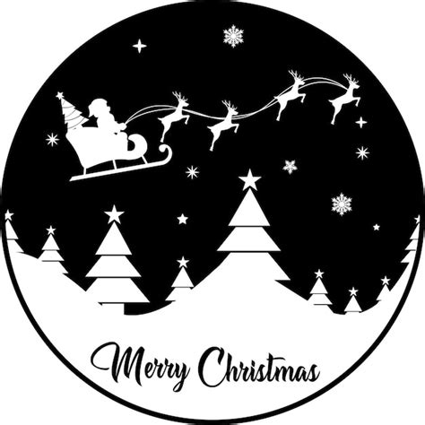 Premium Vector Santa Claus Flying In A Reindeer Sleigh In The Sky