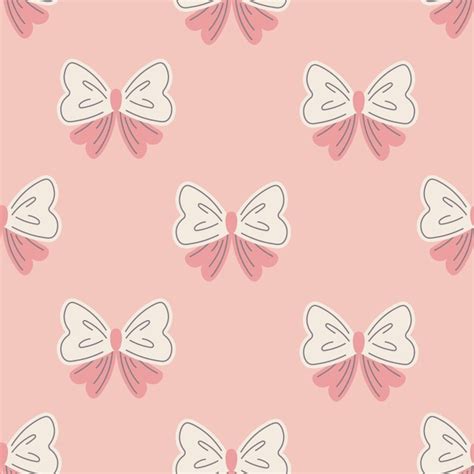 Premium Vector Pink Bows Knots Seamless Pattern